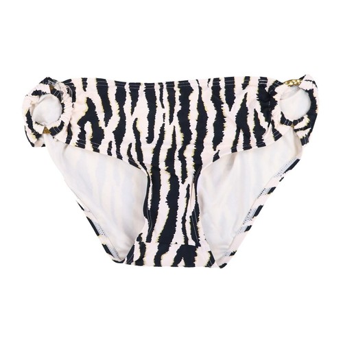 Carmen Marc Valvo Printed Shirred Bikini Bottoms Gold White Zebra Size ...