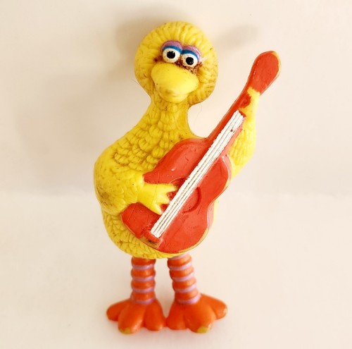 1982 Sesame Street Big Bird Playing Guitar Jim Henson PVC Vintage Toy ...