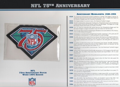 Willabee & Ward NFL Official NFL Anniversary Patch Pick From List Up To ...