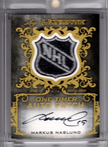 2018-19 Leaf Ultimate One-Timer Patch Auto NHL Shield Markus Naslund 1/ ...