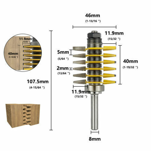 Groove 1/2'' 1/4 Shank Adjustable Wood Router Bits & Joint Router Bit ...
