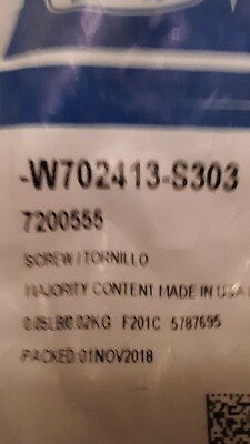 Ford OEM Rear Bumper Outer Bracket Screws W702413S303 NIP (4 pieces for ...