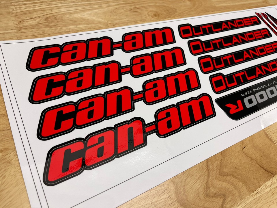 CAN-AM CANAM OUTLANDER 1000R 1000 R DECAL SET RED 3M LAMINATED OCTANE ...
