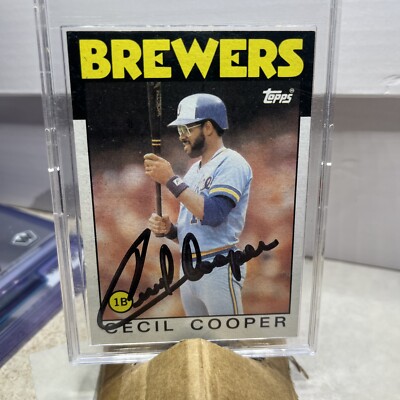 1986 Topps #385 Cecil Cooper Brewers-On Card AUTO 🔥 RARE | eBay