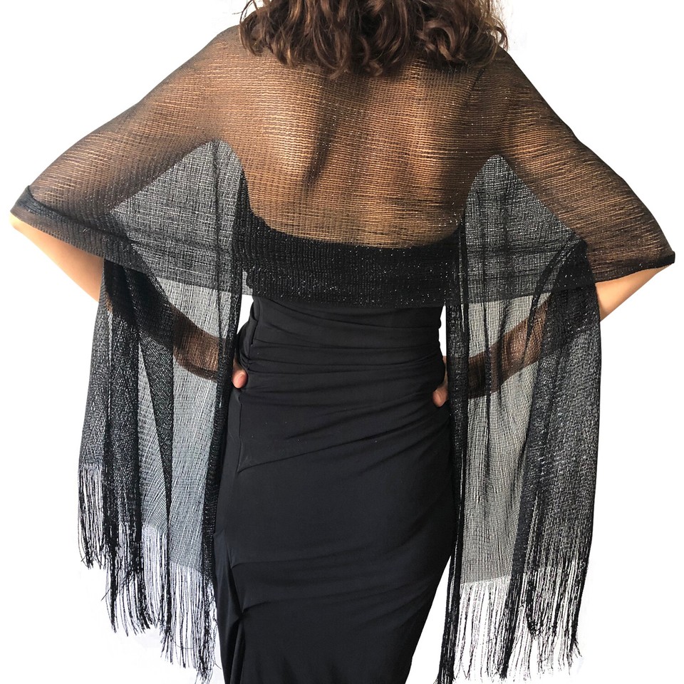 Central Chic Shimmer Sparkly Shawl Stole Scarf Wrap For Weddings Proms ...