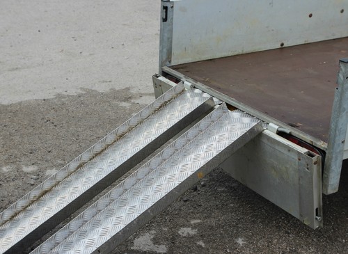 TRAILER RAMPS 1 Pair CHEQUER PLATE 48" Long 6" Wide & 1.5" Folded Sides ...