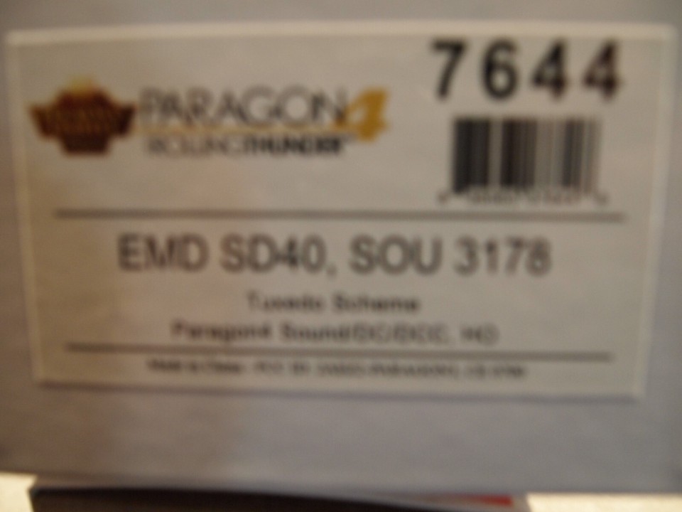 BROADWAY LIMITED 7644 H.O. SOUTHERN R.R. SD40 ROAD No. SOU 3178 w ...