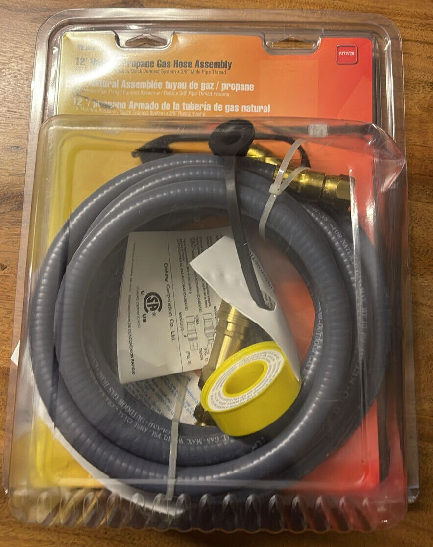 Mr. Heater F273720 NEW 12' Natural/Propane Gas Hose Assembly 3/8 x 3/8 ...