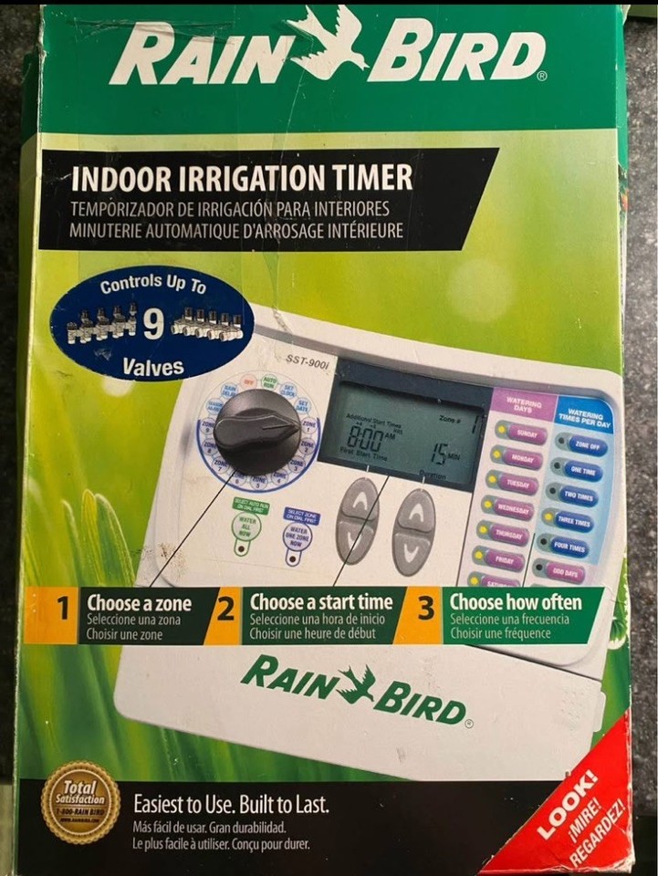 Rain Bird SST-900in 9-Zone Indoor Timer Irrigation Sprinkler Controller ...