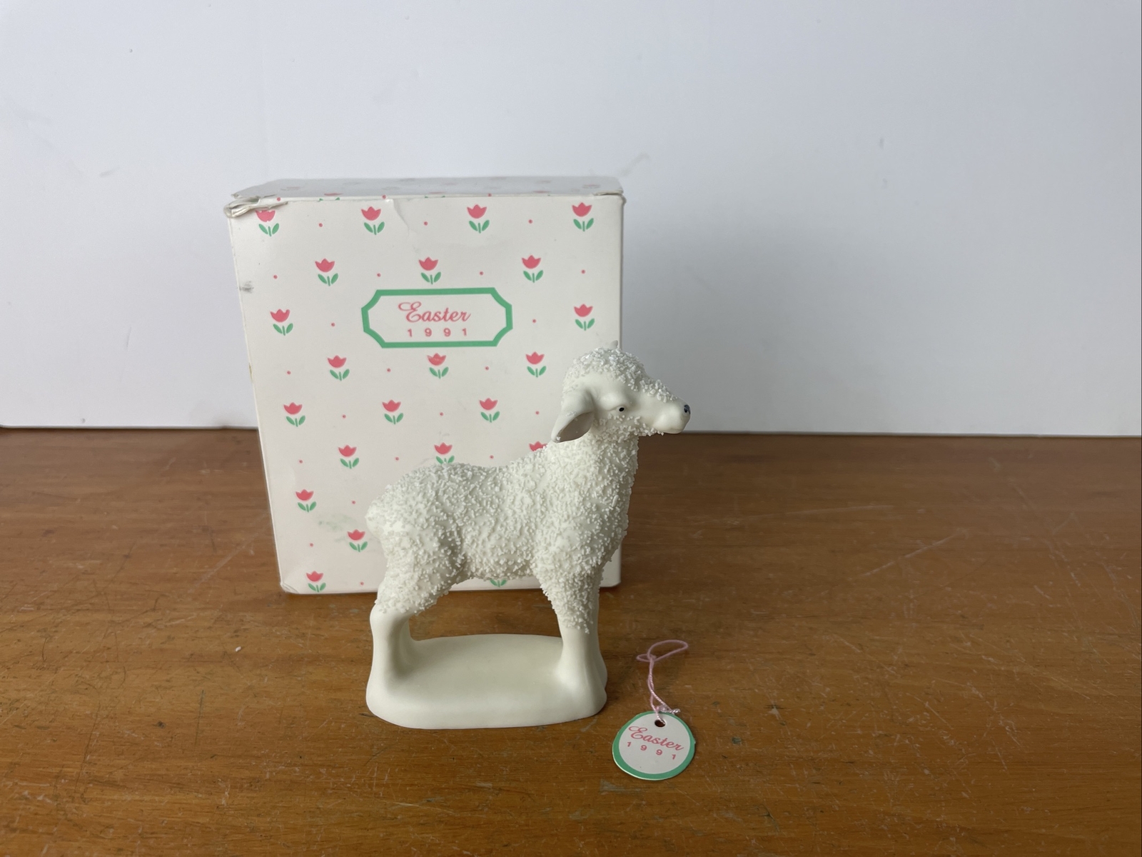 1991 Dept 56 Snowbabies Easter Collectible LAMB #7392-0 Figurine In Box ...