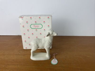 1991 Dept 56 Snowbabies Easter Collectible LAMB #7392-0 Figurine In Box ...