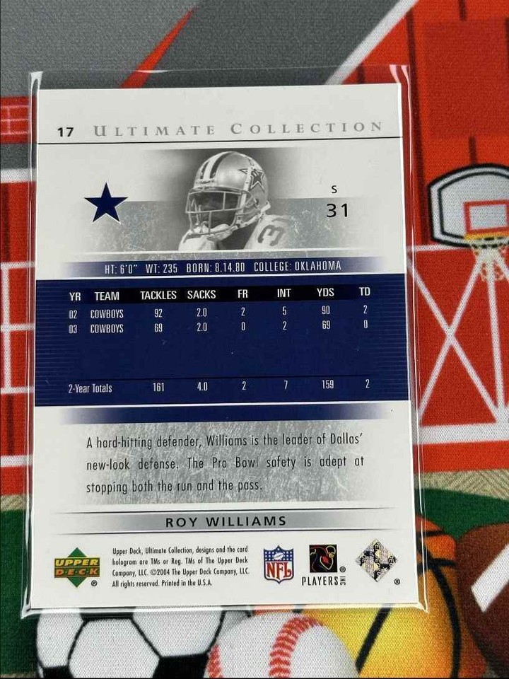 2004 Upper Deck Ultimate Collection HoloGold Roy Williams 30/30 Dallas ...