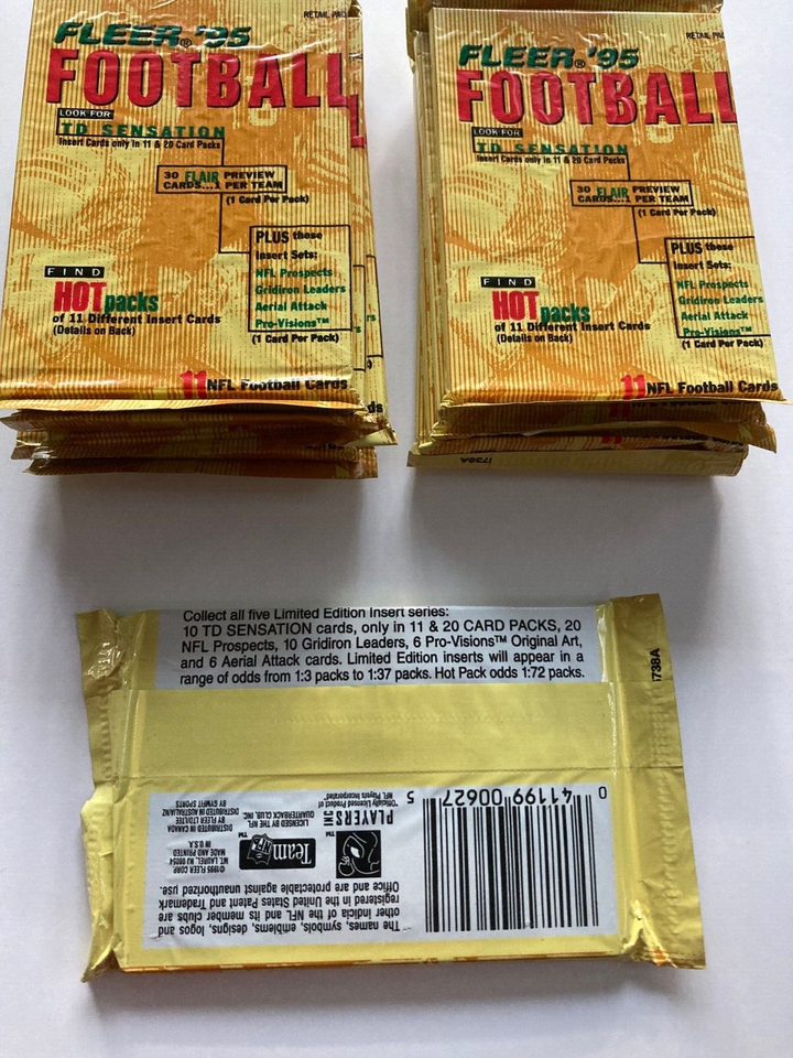 1995 Fleer Football sealed pack of NFL cards 🔥 Find HOT PACKS 🔥 11 ...