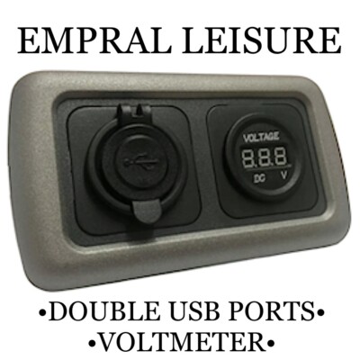 12v CBE Double Dual USB Socket CamperVan Caravan usb Voltmeter C-Line ...