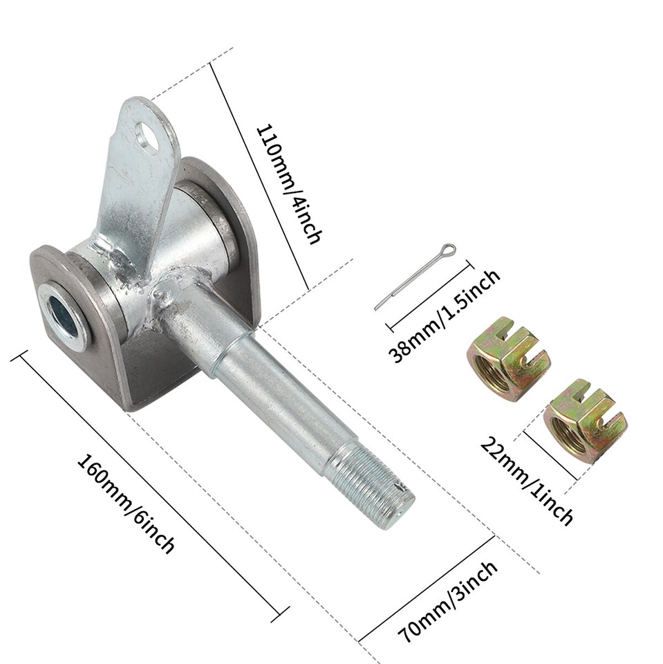 Wheel Front Steering Spindle Stud Flange Hub Assembly for Go Kart ATV ...