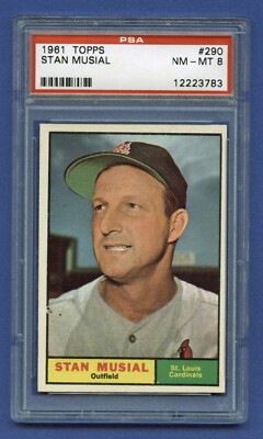 1961 STAN MUSIAL PSA 8 NM-MT TOPPS HOF STL CARDINALS RAZOR SHARP BEAUTY ...