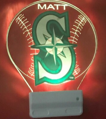 Seattle Mariners MLB Night Light Personalized LED Plug In, Dusk to Dawn ...