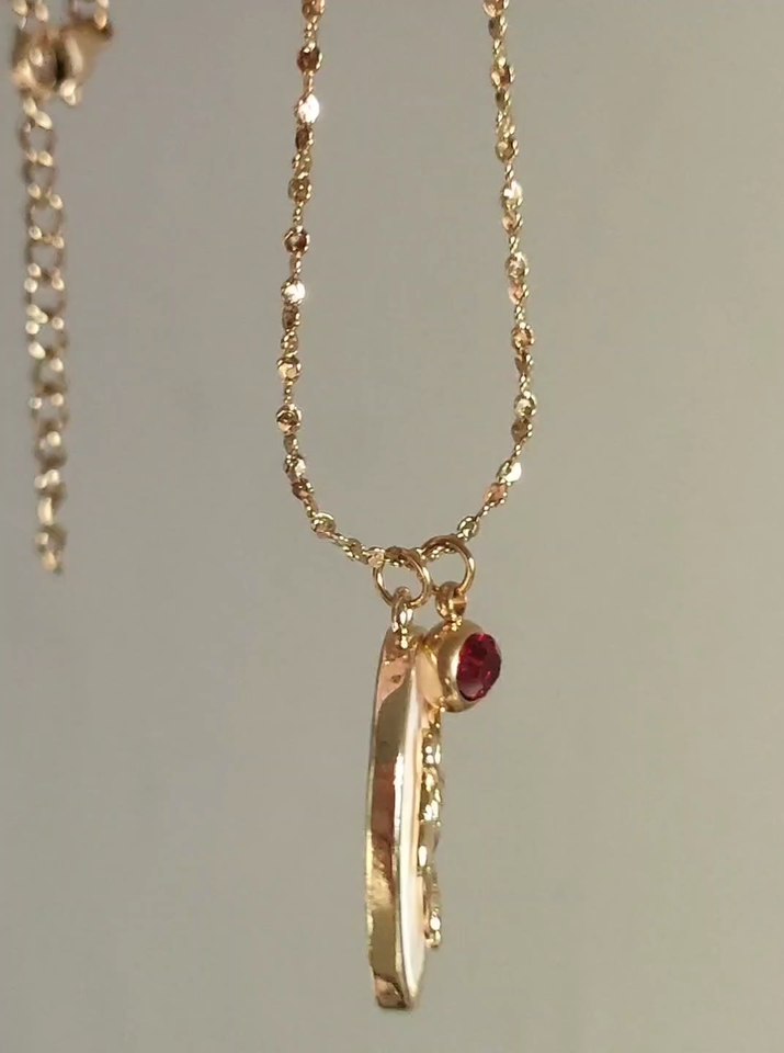 Birth Month Flower Birthstone Necklace for Women Rhinestone Floral ...