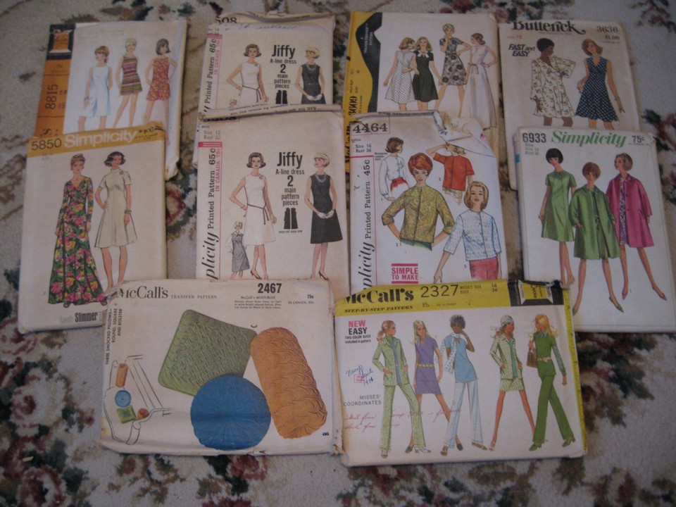 VINTAGE SEWING PATTERN LOT OF 73 FROM 50's 60's 70's MCCALLS BUTTRCK ...