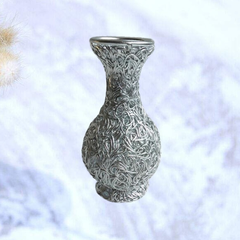 1pc Handmade Aluminum Wire Vase Metal Flower Pot Flower Barrel Home ...