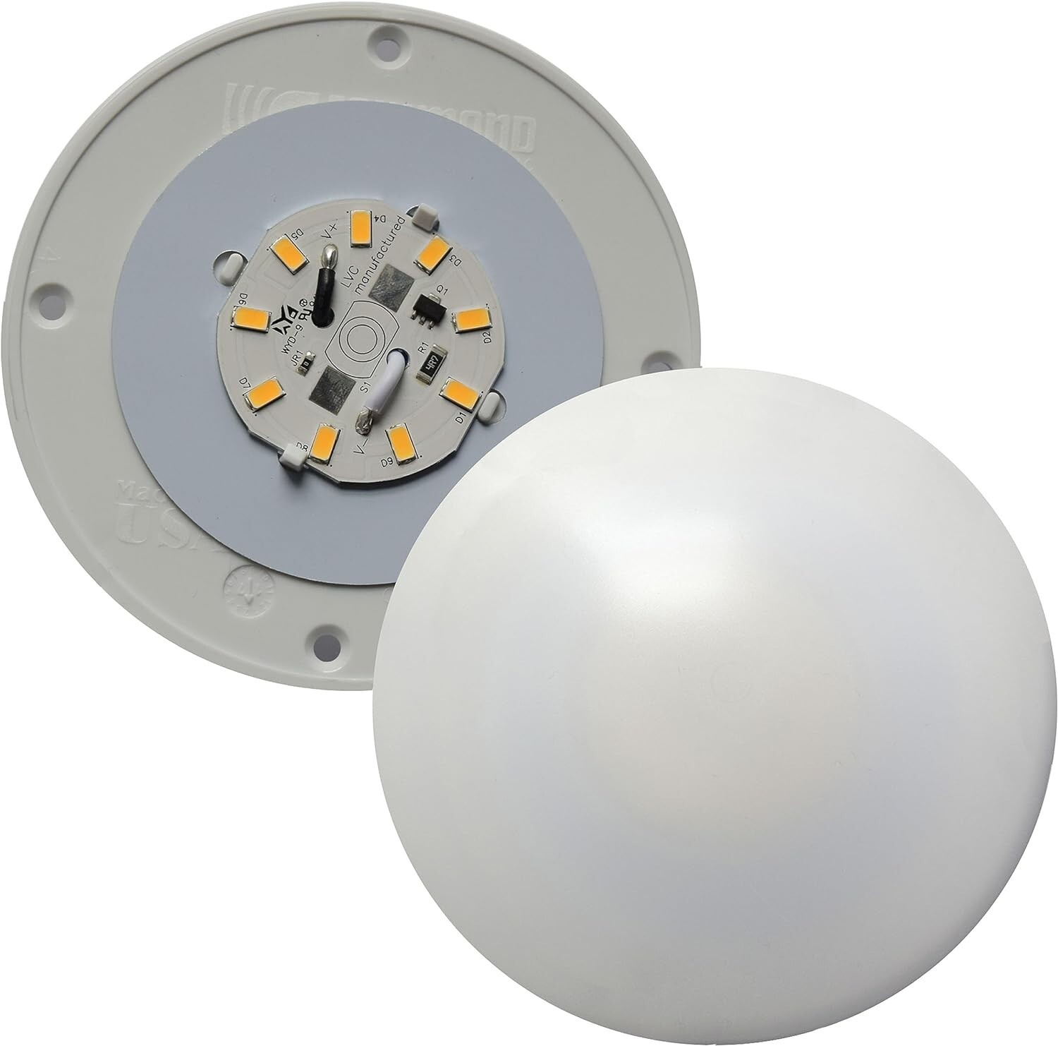 Fasteners Unlimited 001-1050 Surface Mount Round LED Ceiling Light - No ...