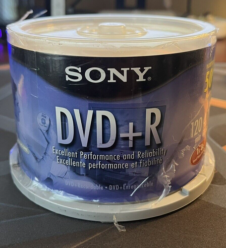 Sony DVD+R SEALED 50-Pack Spindle Blank Media 4.7GB -120 min 8x ...