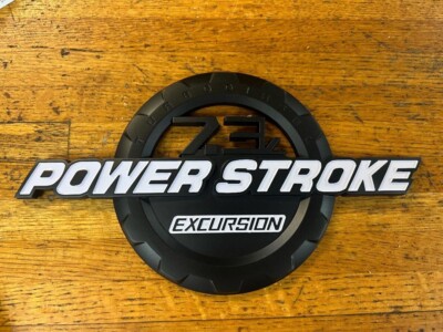 FORD EXCURSION 7.3L POWER STROKE DIESEL FENDER OR DOOR EMBLEM BLACK ...
