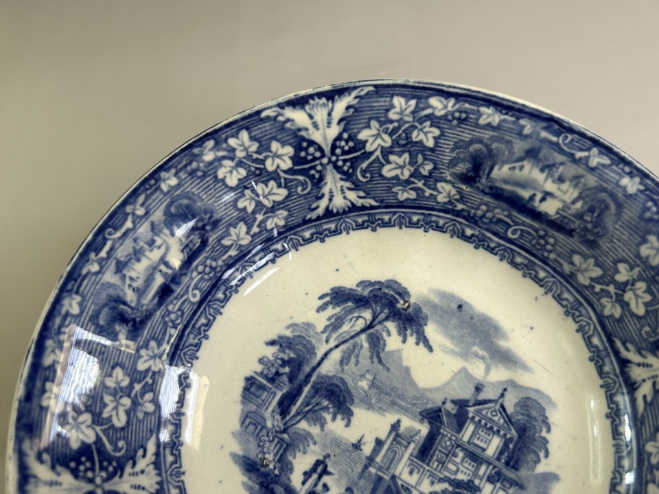 Antique English Blue White Transferware Handleless Lawrence Cup And ...
