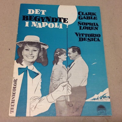 "It Started in Naples" Clark Gable Loren Vintage 1960 Danish Original ...
