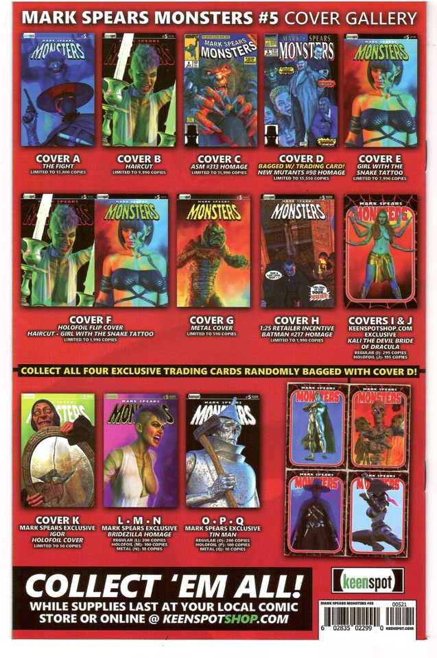 Mark Spears Monsters #5 CVR C Mark Spears ASM #313 Homage Ltd 11,990 NM ...