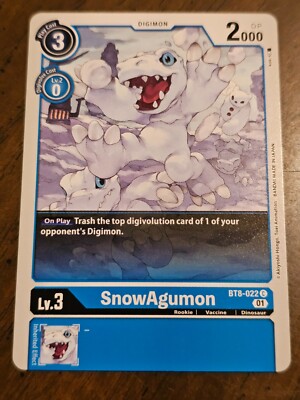 SnowAgumon BT8-022 C Digimon CCG | eBay