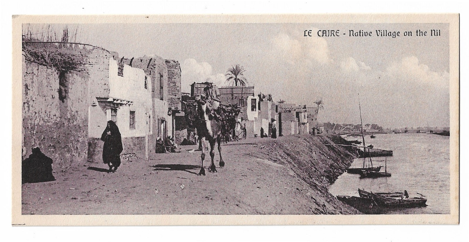 Egypt Cairo NATIVE VILLAGE ON THE NILE 6 1/4’’ x 3’’ Antique Postcard # ...