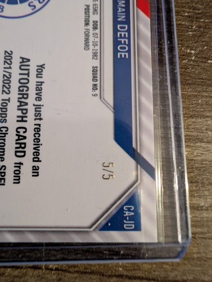 Topps SPFL Chrome 21/22 Jermain Defoe Red Tartan Auto /5 Rangers FC ...