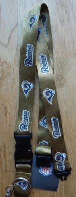 Los Angeles Rams Team Lanyard Keychain ( Gold ). NFL. 24” W/ Detach ...