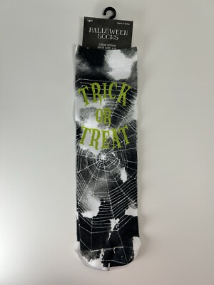Halloween Trick or Treat Cobweb Novelty Crew Socks Size 4-10 | eBay
