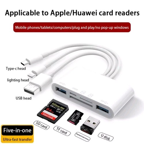 5 in 1 Memory Card Reader USB 3.0 OTG Adapter SD Card Reader For iPhone/iPad | eBay