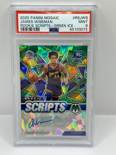 2021 Mosaic JAMES WISEMAN Rookie Scripts Green Cracked Ice Auto ...