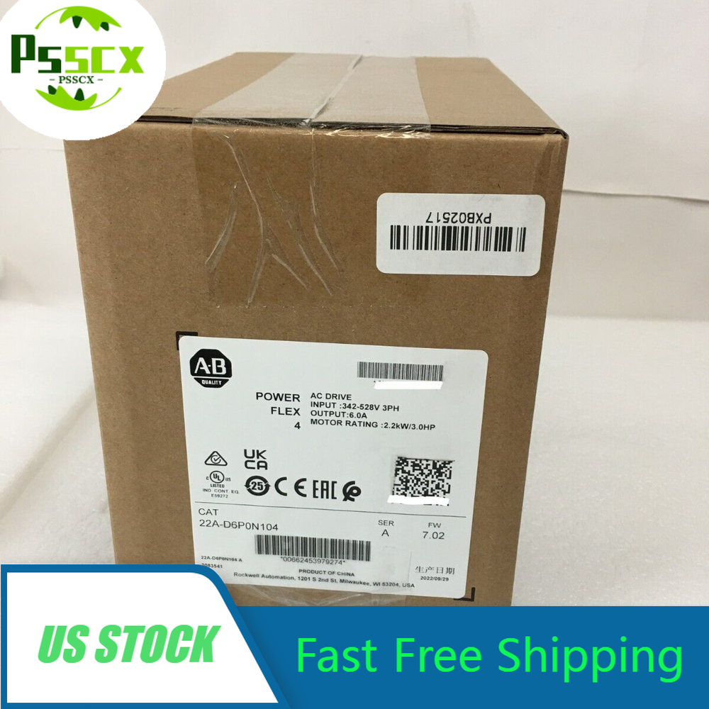 Allen Bradley 22A-D6P0N104 PowerFlex 4 SER A 2.2kW/3.0HP AC Drive - NEW ...