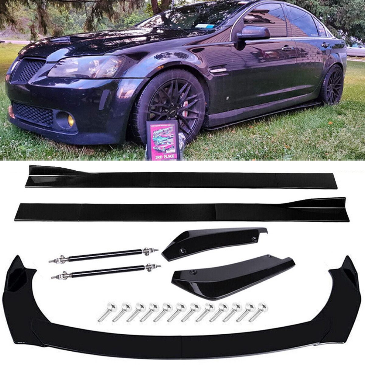 For Pontiac G8 Front Bumper Spoiler Splitter Body Kit Side Skirt+ Rear ...