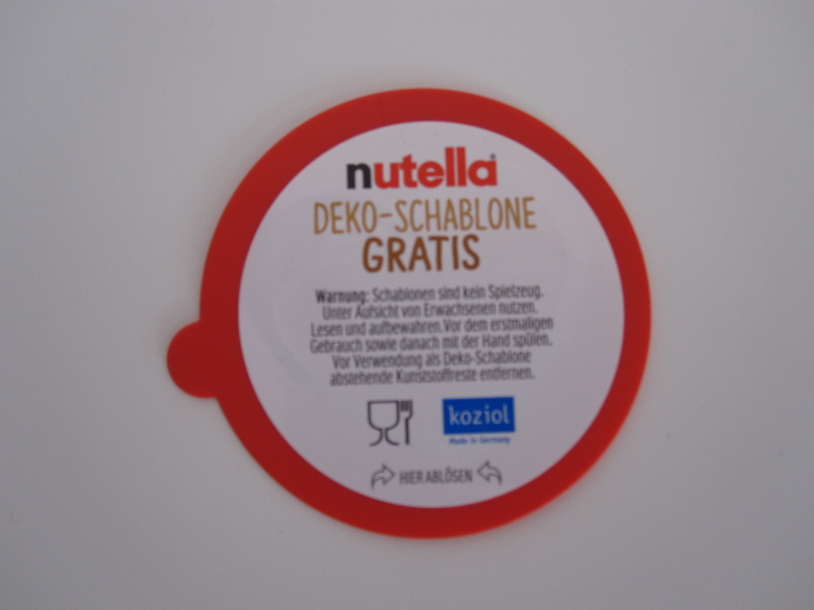 Nutella Deko Schablone von Koziol Herz rot NEU -6 cm für Kuchen, Keksen ...