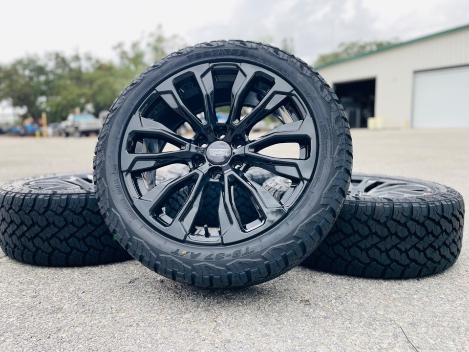 22" Black Chevy Silverado Trail Boss Wheels Rims Tires Factory Style ...