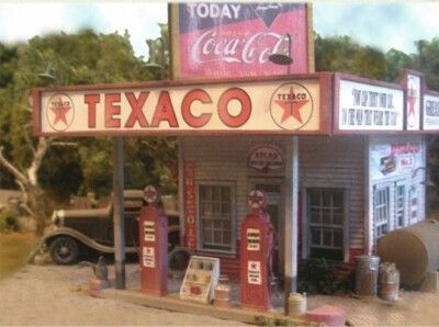 Bar Mills HO Bud Smiley's Gas Station Laser Cut Wooden Building Kit ...