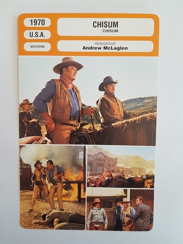 CARTE FICHE CINEMA 1970 CHISUM John Wayne Forrest Tucker Christopher ...