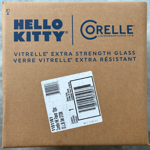 New Corelle Vitrelle Hello Kitty Very Delicious 12-Piece Dinnerware Set ...