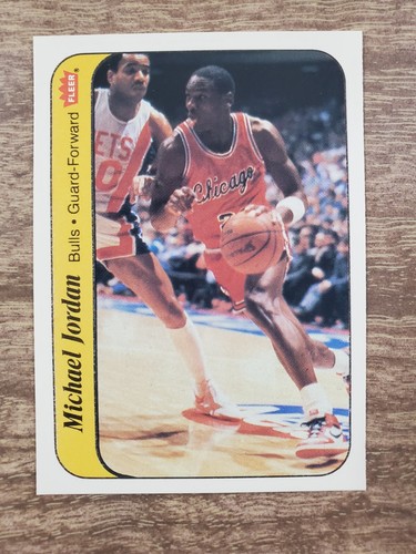MICHAEL JORDAN 1986 1986-87 Fleer #8 Rookie Sticker Card this card is ...