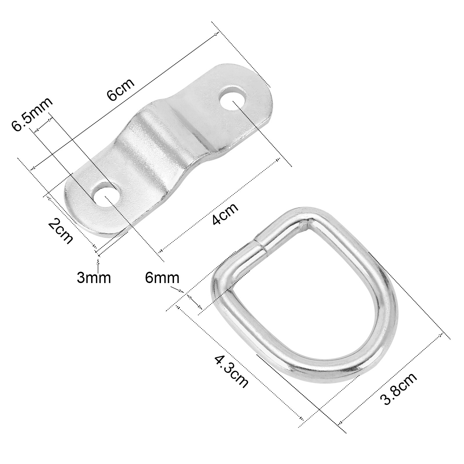 D-Ring Tie Down Load Stainless Steel Anchor Point Trailer Lashing Hook ...