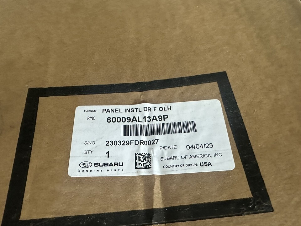 2015-2019 SUBARU OUTBACK FRONT LEFT DRIVER SIDE DOOR SHELL PANEL ...
