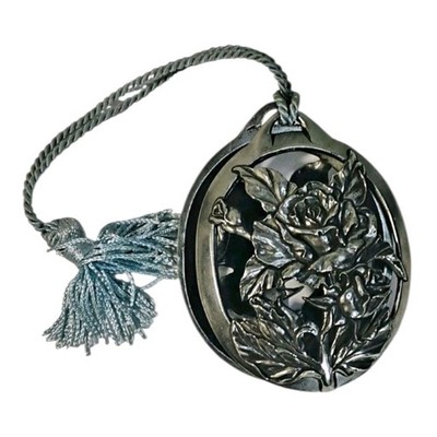 Vtg Seagull Rose Pewter Ornament Hollow Silver Color 3d Locket Blue ...