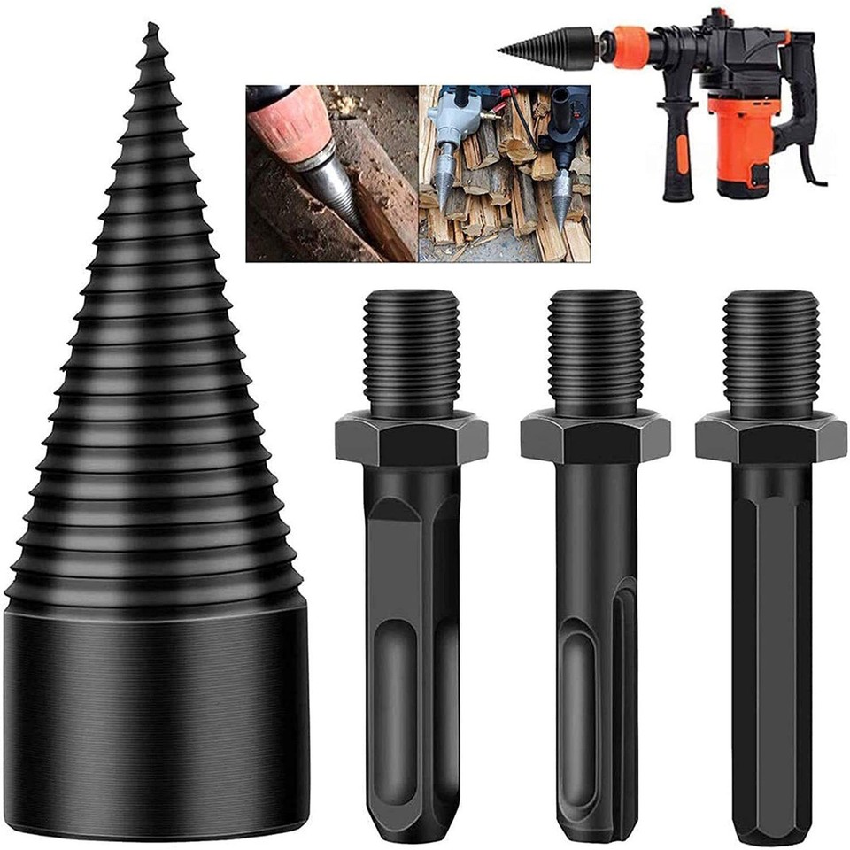 Wood Splitter Drill Bit Cone Splitter 85mm with Carbon Steel and Three ...