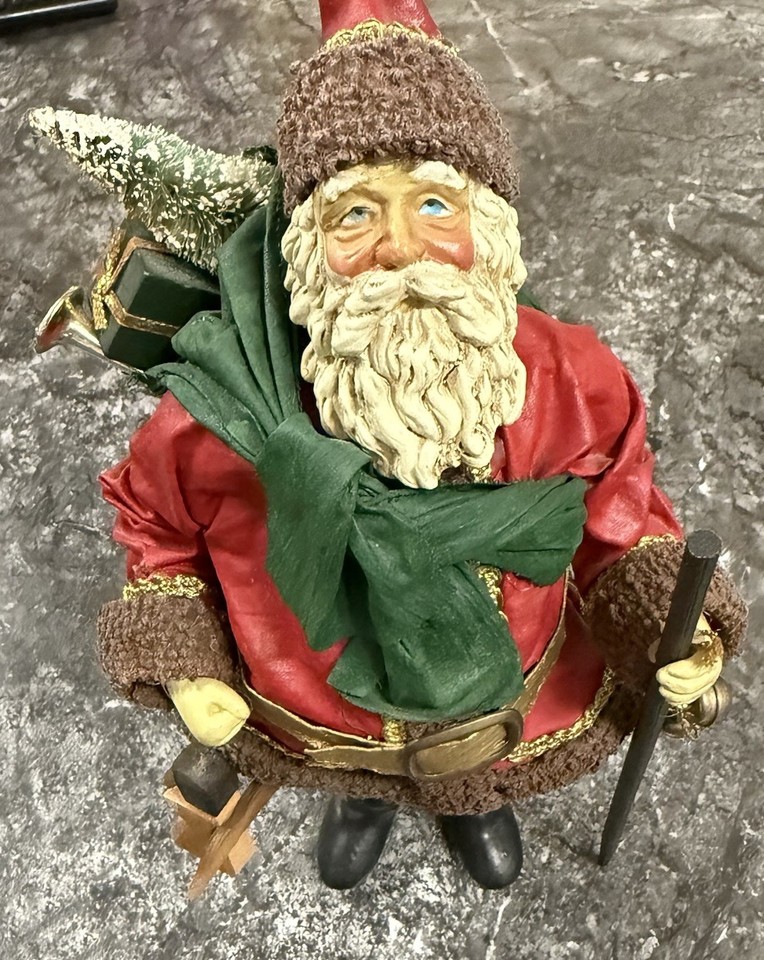 Made In Taiwan ROC Paper Mache Fabric Santa Claus Toy Sack Christmas ...